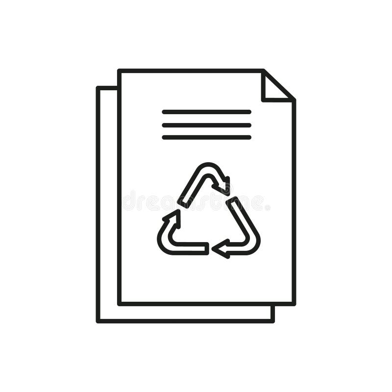 Recycled Paper Icon Flat Line Symbol Set Stock Illustration ...