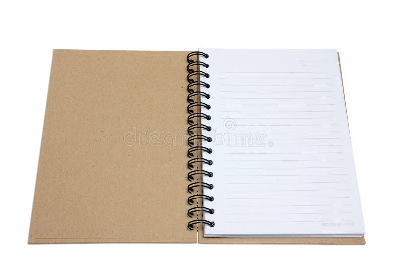 Recycled Paper Notebook Cover Open Stock Image - Image of draw ...