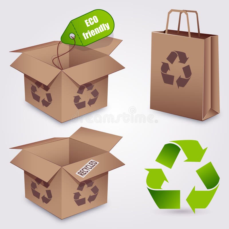 Recycled paper set stock vector. Illustration of recycle - 33765922
