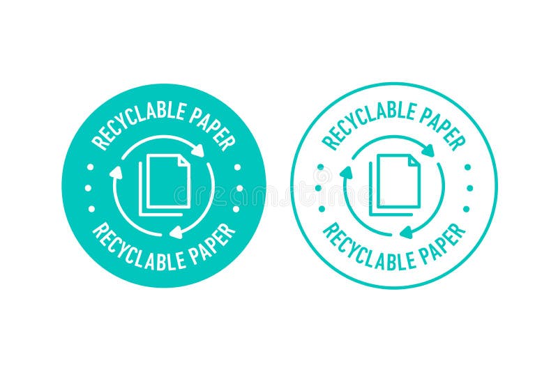 Recycled Paper Vector Icon Logo Badge Stock Vector - Illustration of ...