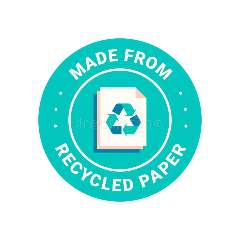 Recycled Paper Vector Icon Logo Badge Stock Vector - Illustration of ...