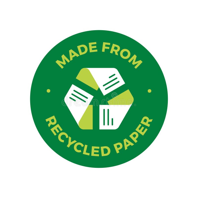 Recycled Paper Vector Icon Logo Badge Stock Vector - Illustration of ...