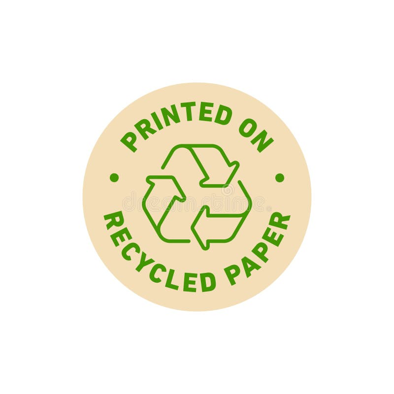 Recycled Paper Vector Icon Logo Badge Stock Vector - Illustration of ...