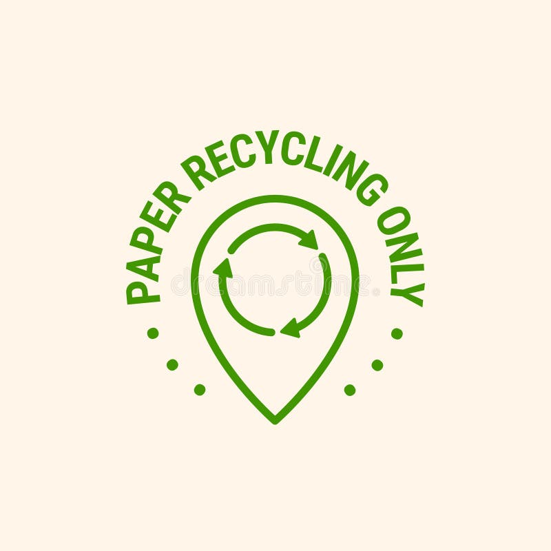 Recycled Paper Vector Icon Logo Badge Stock Vector - Illustration of ...