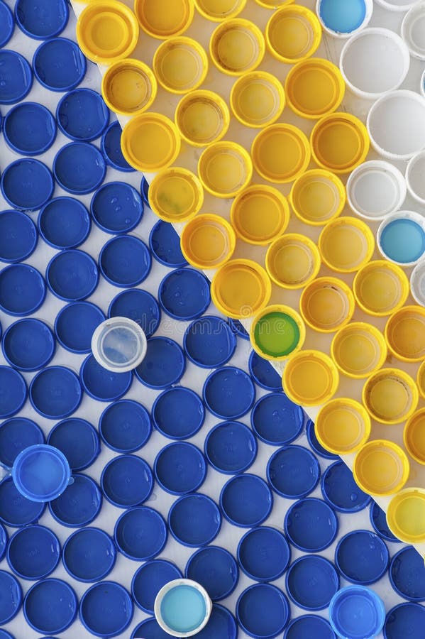 Recycled Plastic Bottle Caps Stock Image - Image of plastic, design ...