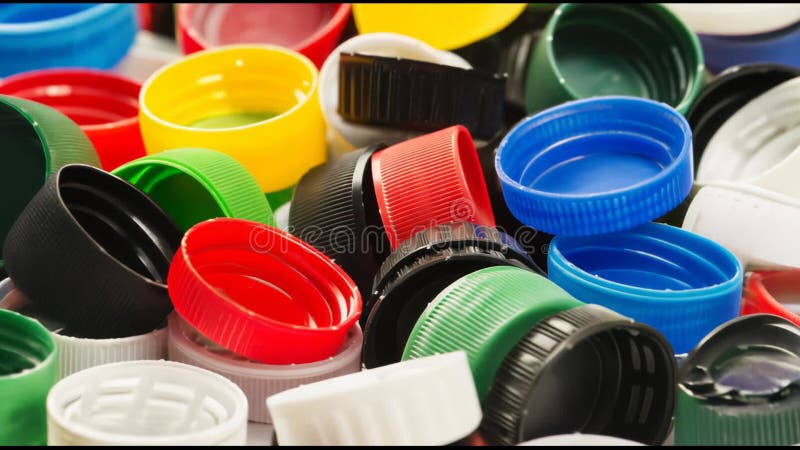 Recycled Plastic Bottle Caps Stock Video - Video of abstract ...