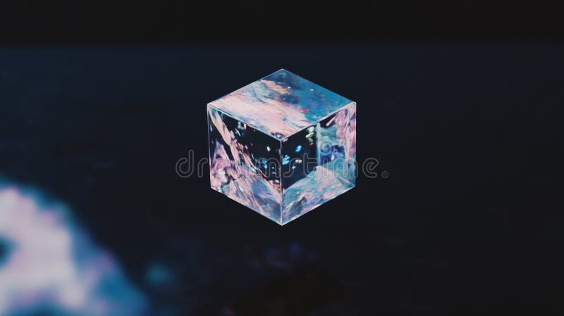 Recycled Plastic Cube on Dark Surface Stock Image - Image of shiny ...