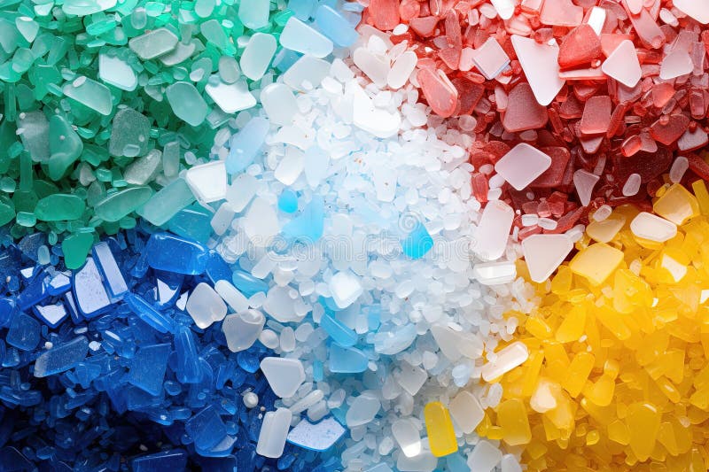 Recycled Plastic Granules with Mixed Colors. Generative AI Stock Photo ...