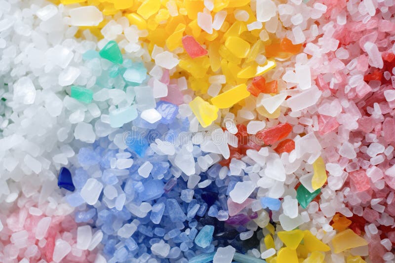 Recycled Plastic Granules with Mixed Colors. Generative AI Stock ...