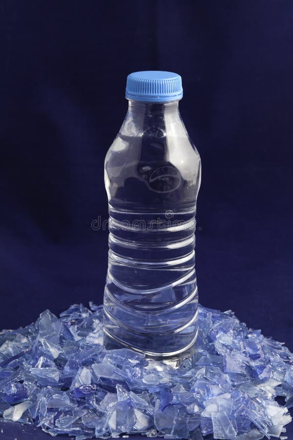 Recycled Plastic Polymers Out of PET Water Bottle Stock Image - Image ...