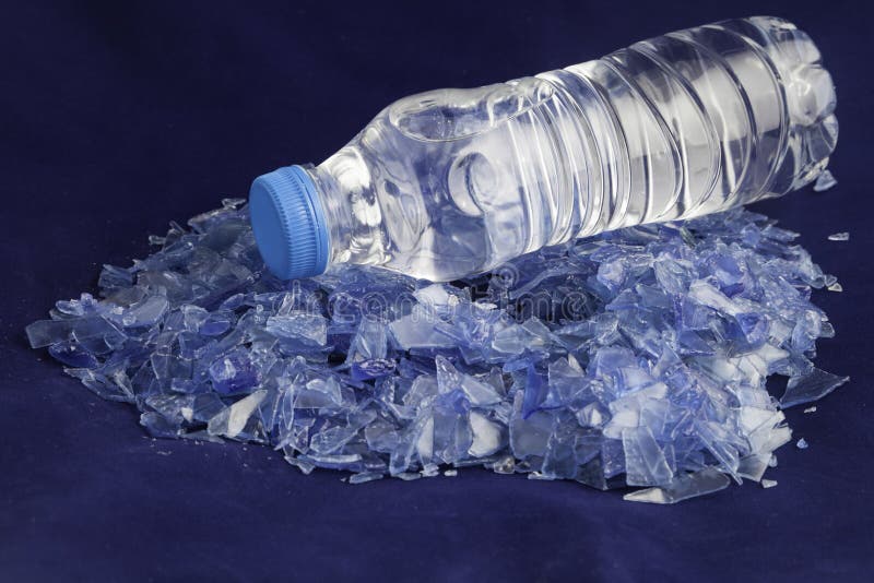 Recycled Plastic Polymers Out of PET Water Bottle Stock Photo - Image ...