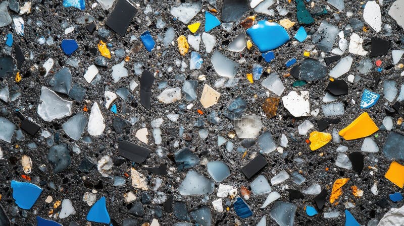 Recycled Plastic Showing Colorful Particles Embedded in Concrete ...