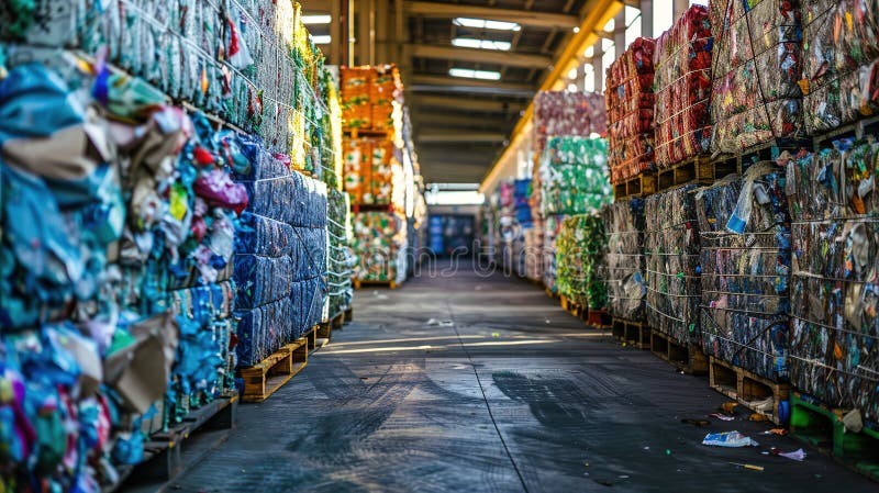 Recycled Plastic Warehouse stock illustration. Illustration of commerce ...