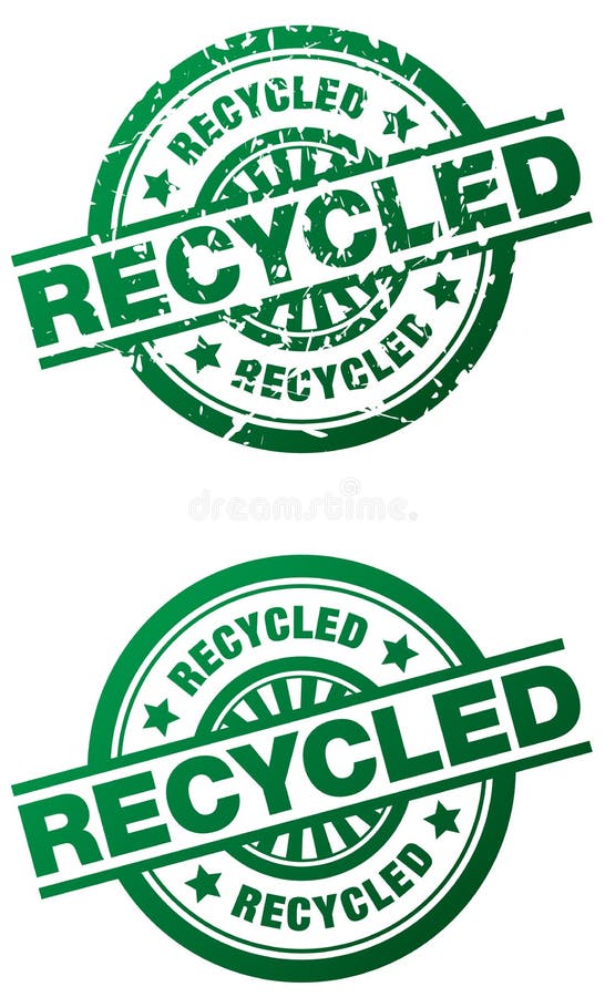 Recycled Rubber Stamp - Clean and Grunge Style Stock Vector ...