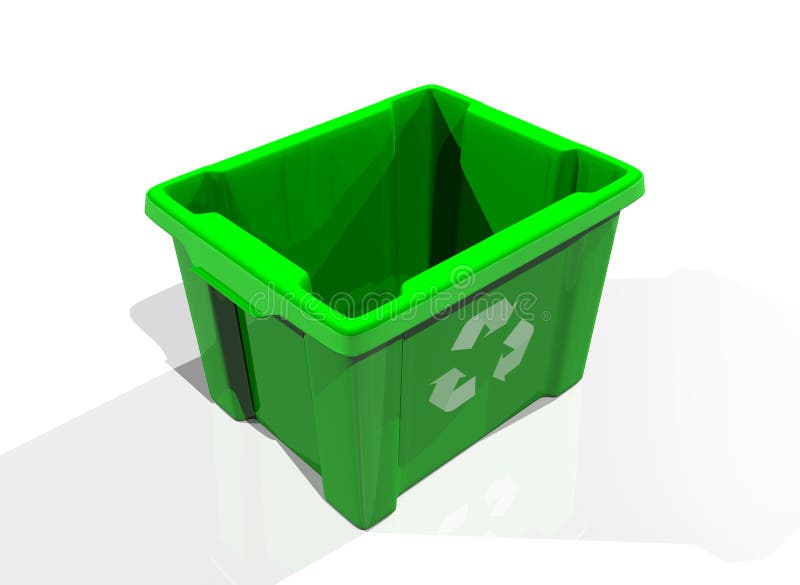 Het Open Groene Pictogram Van De Huisvuilcontainer Vector Illustratie ...