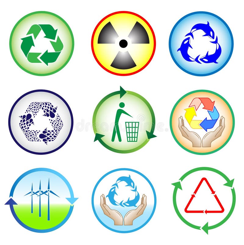 Recycle-iconen vector illustratie. Illustration of achtergrond - 5532325