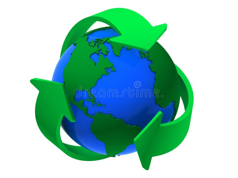 Recycleer Symbool Rond De Aarde Stock Illustratie - Illustration of ...