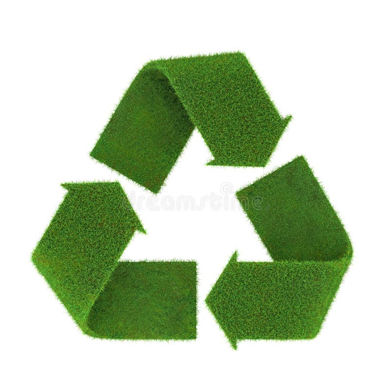 Grass recycle symbol stock illustration. Illustration of reuse - 5215764