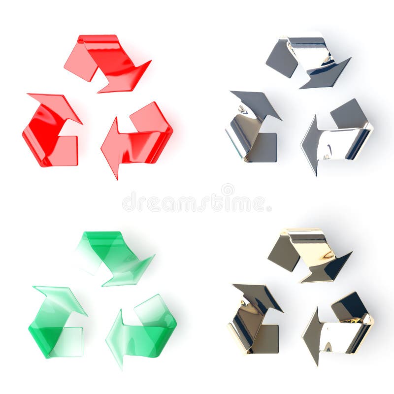 Recycling 3d symbol stock illustration. Illustration of icon - 4183470
