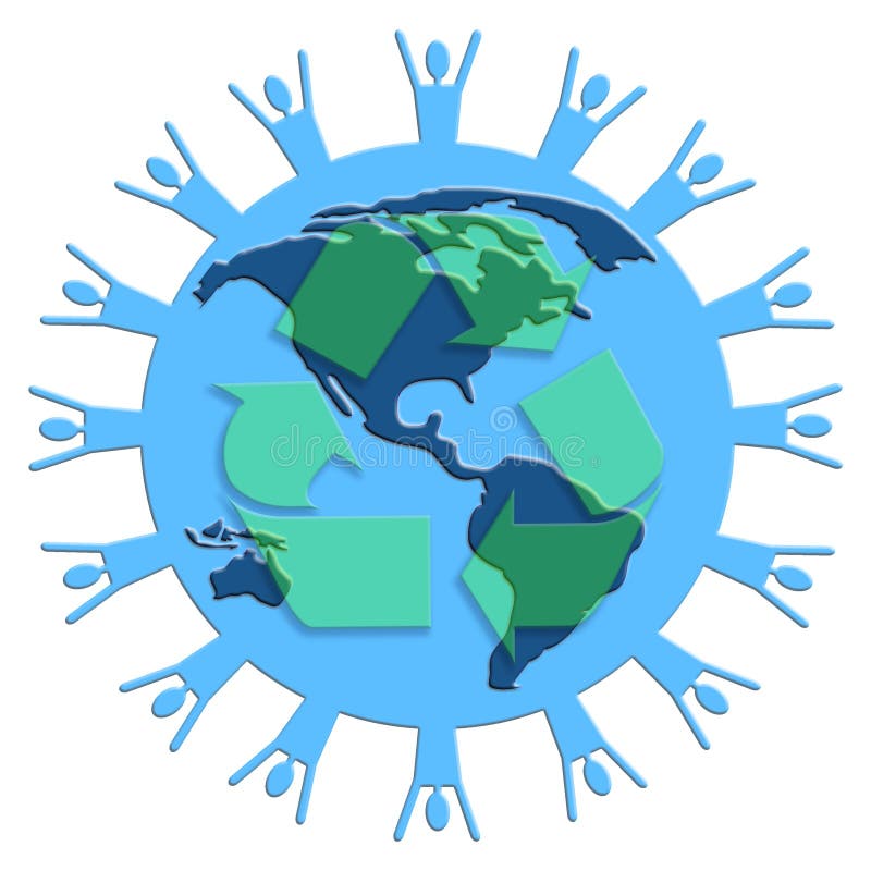 Recycling around the world stock illustration. Illustration of recycle ...