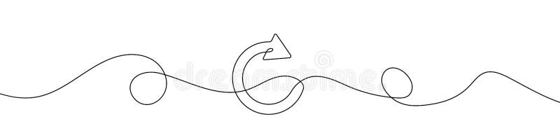 Recycling Arrow in Continuous Line Drawing Style. Line Art of a Round ...
