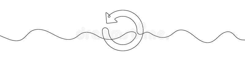 Recycling Arrow in Continuous Line Drawing Style. Line Art of a Round ...