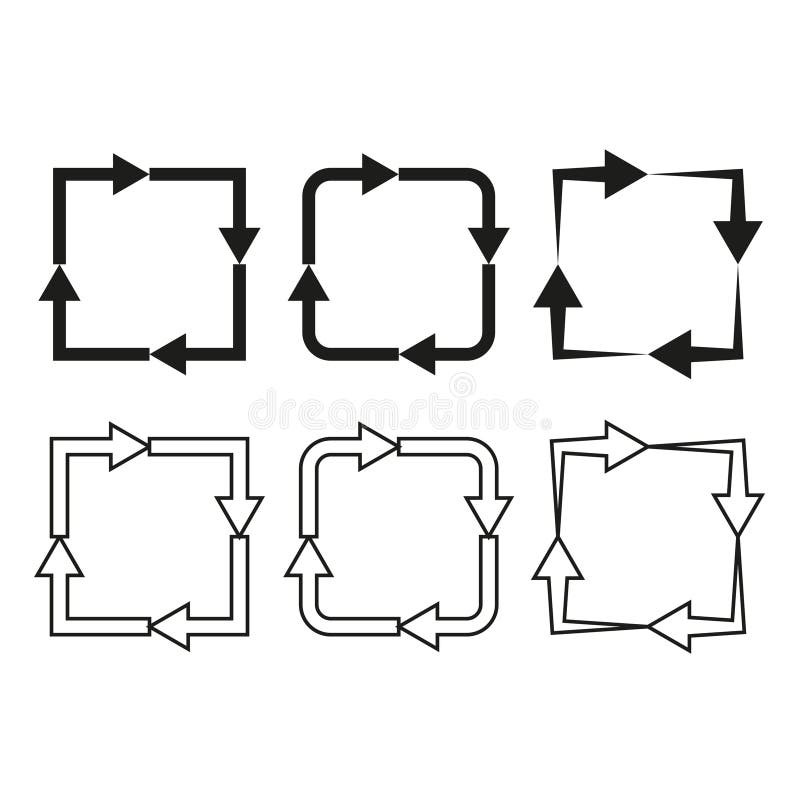 Recycling Arrows. Circular Flow Symbol. Arrows Cycle Shape. Outline ...