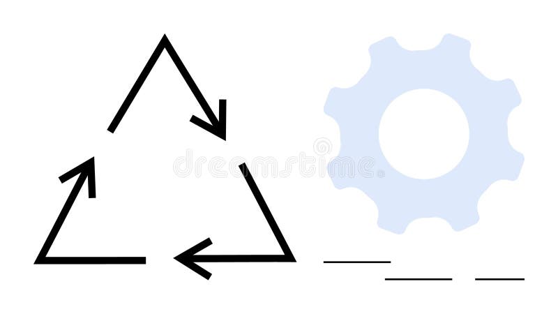 Recycling Arrows and Gear Representing Sustainability and Process Optimization Stock Vector ...