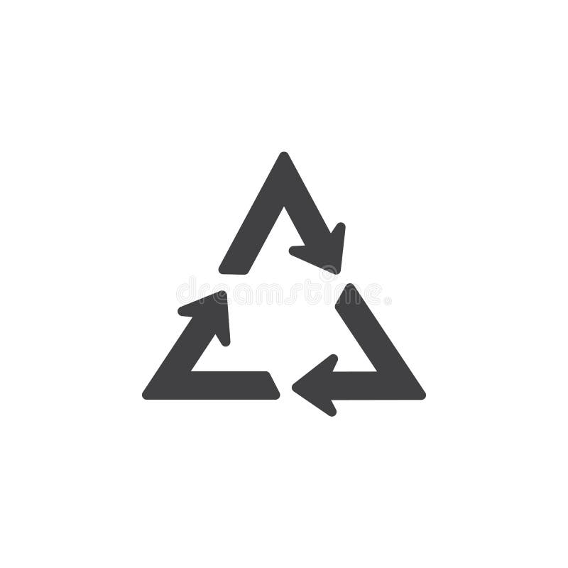 Recycling Arrows Triangle Vector Icon Stock Vector - Illustration of ...