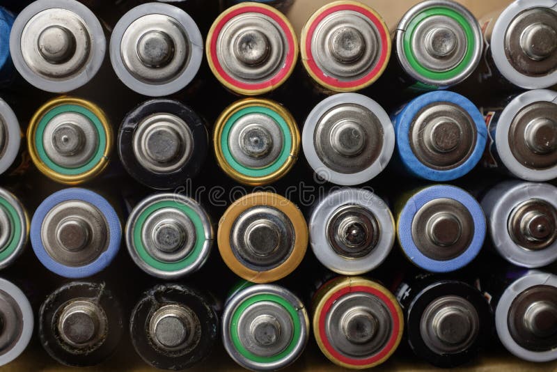 Stacked Batteries stock photo. Image of alkaline, close - 8397702