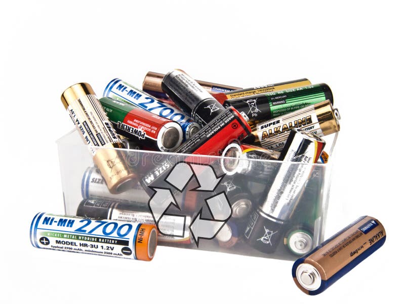 Recycling of battery stock image. Image of full, dispose - 18277181