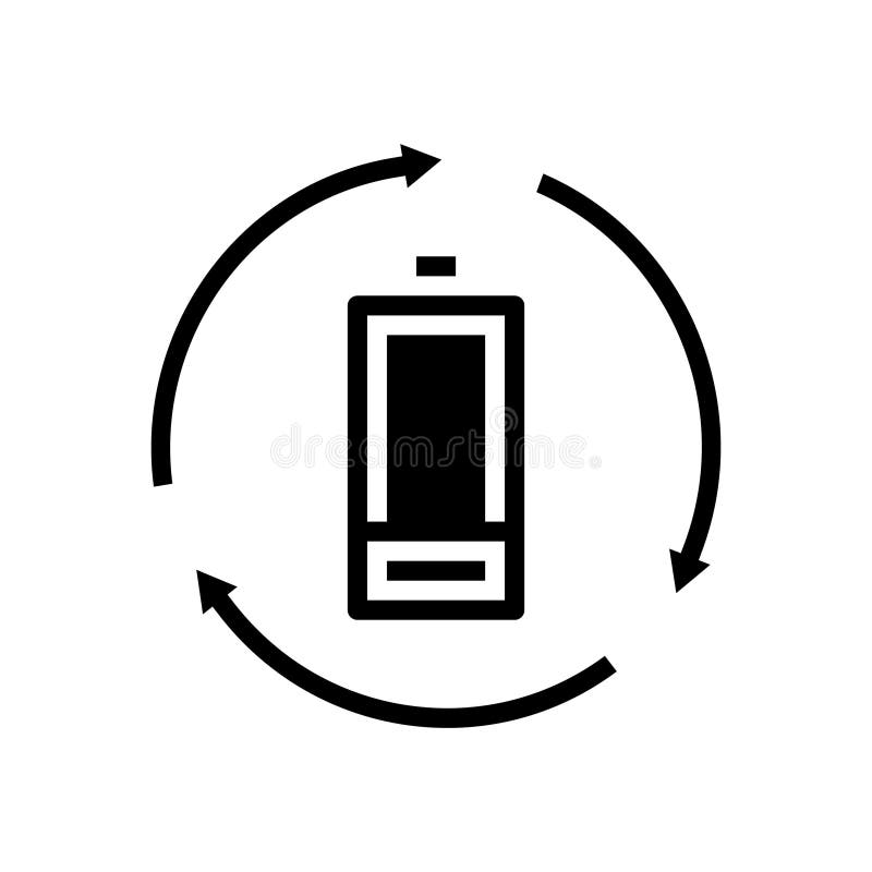 Recycling Battery Line and Glyph Icon, Recycle and Ecology, Battery ...