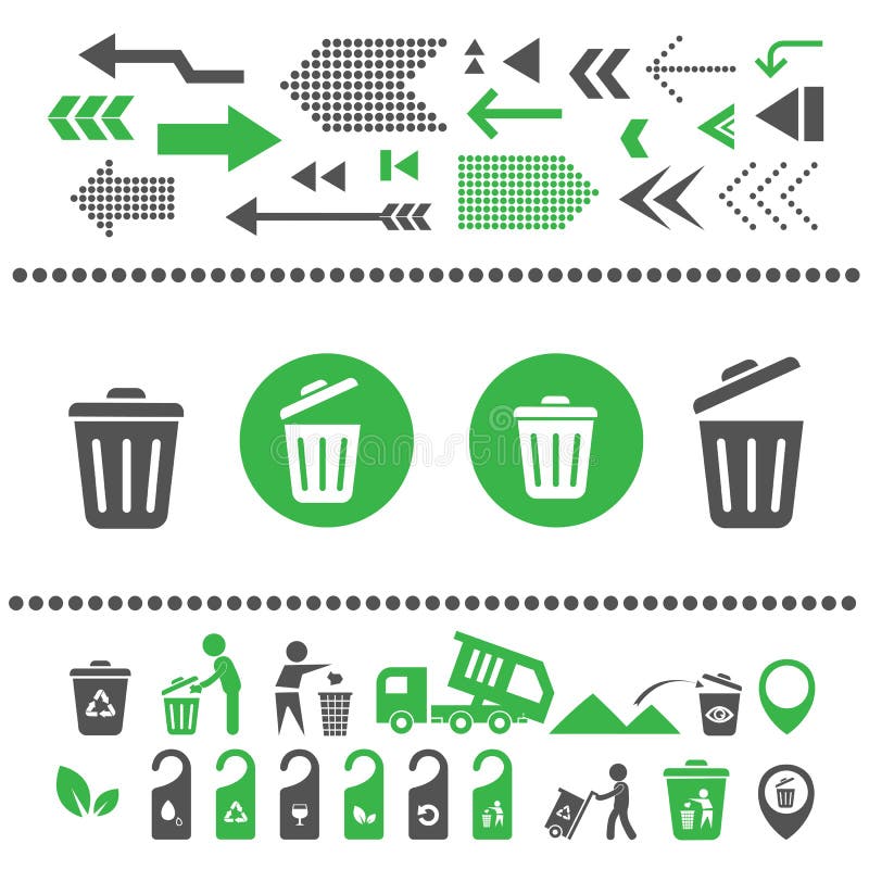 Recycling Bin and Arrow Icon Stock Vector - Illustration of factory ...
