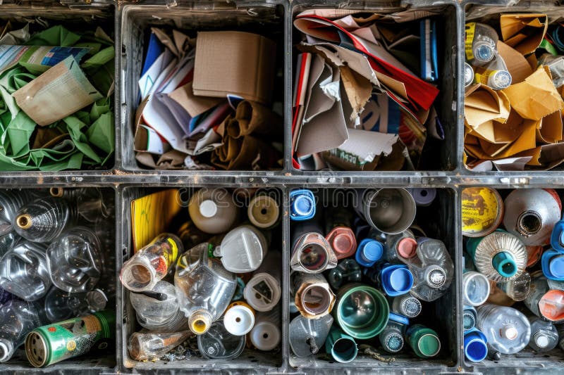 Recycling Bin Filled with Assorted Plastic Bottles and Containers ...