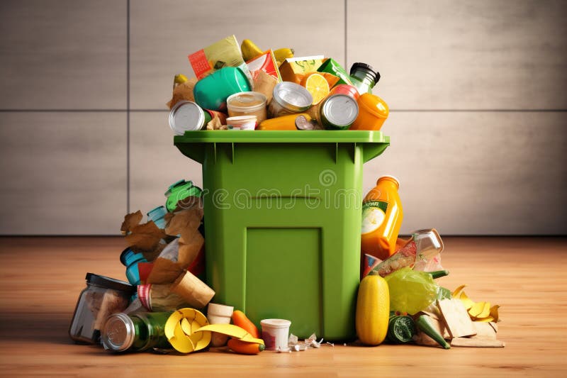 A Recycling Bin Filled with Various Recyclable Materials, Outside ...