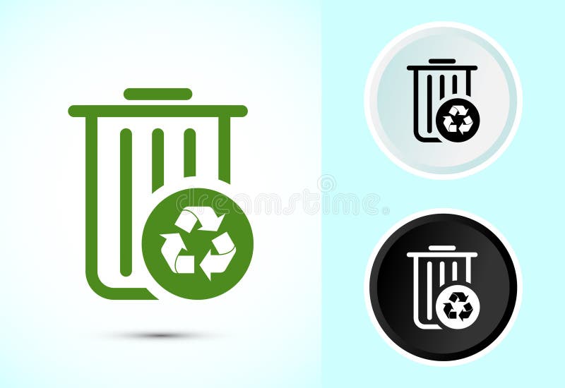 Recycling Bin Icon Design Illustration. Environment Icon, Trash Bin ...