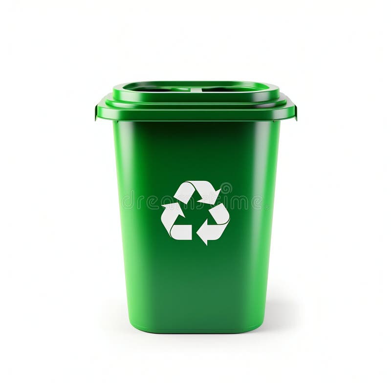Recycling Bin Isolated On White Background Generative Ai Stock Image
