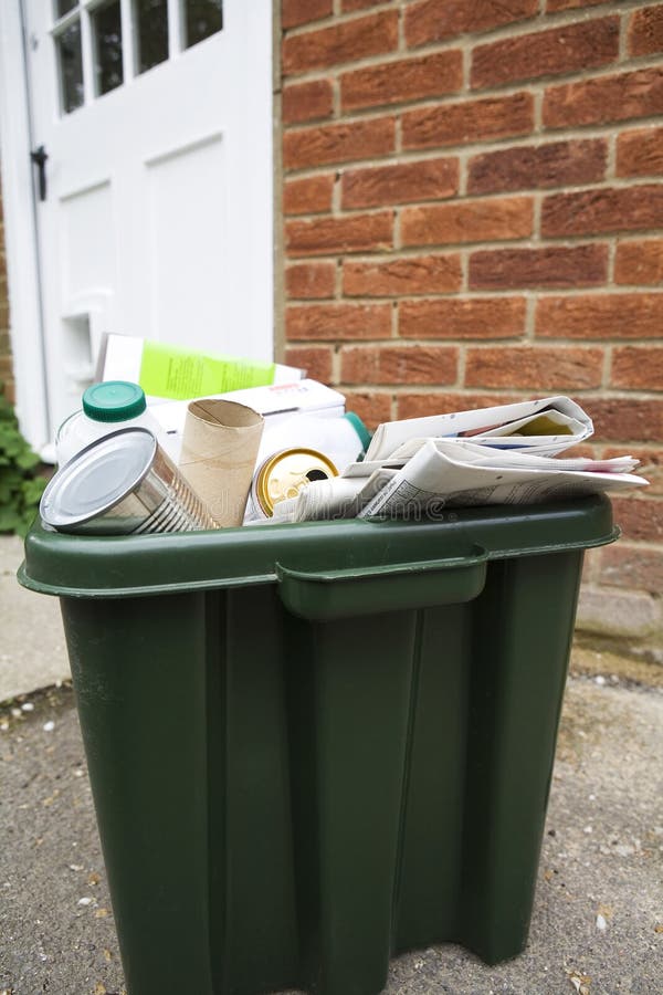 Recycling Bin Outside House Stock Image - Image of collection ...