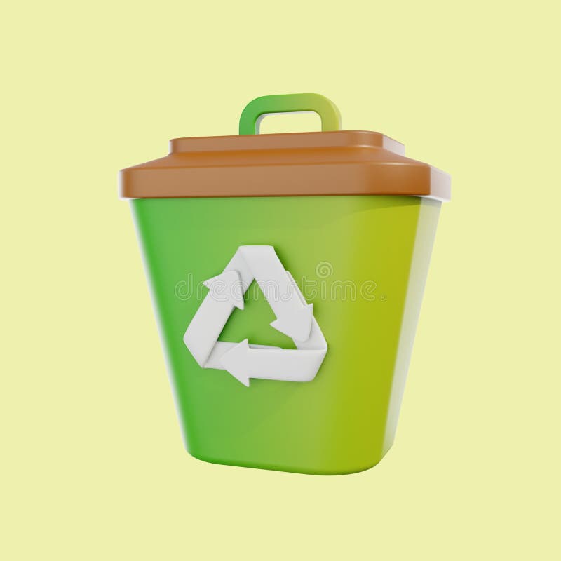 3d Icon Eco Garbage. Recycling Bin for Recyclable Waste Stock ...