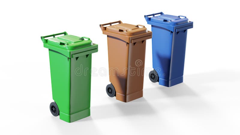 Recycling Bin with Recycling Symbol 3d Render Stock Illustration ...