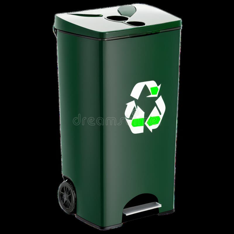 Recycling Bin with Waste Sorting Compartments, Isolated on Transparent ...