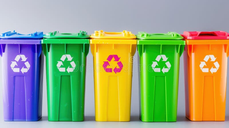 Recycling Bins Aligned Promoting Waste Sorting and Environmental ...