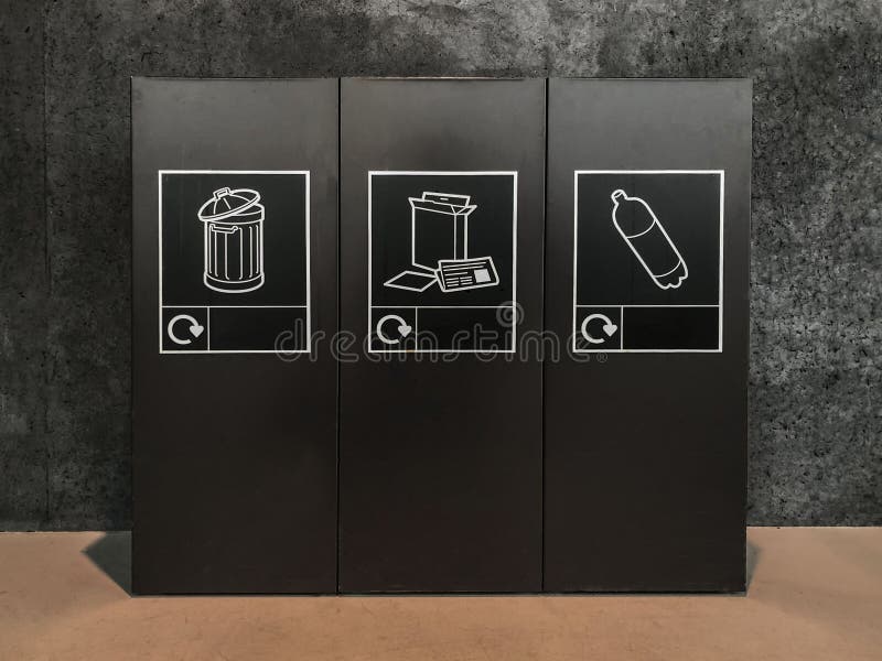 Recycling Bins in a Building Stock Image - Image of urban, conservation ...