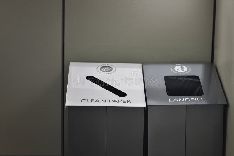 Recycling Bins Clean Landfill Stock Photo - Image of copy, modern ...