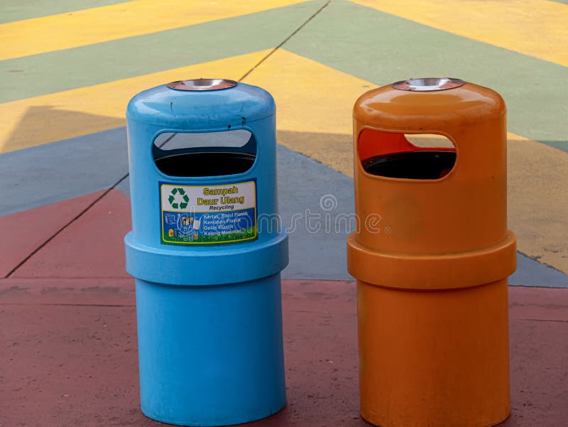 Recycling Bins in Public Spaces Stock Photo - Image of separation ...