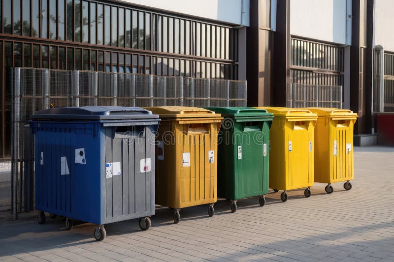 Recycling Bins and Waste Segregation. AI Generated Stock Illustration ...