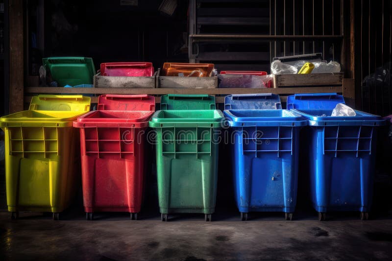 Recycling Bins and Waste Segregation. AI Generated Stock Illustration ...