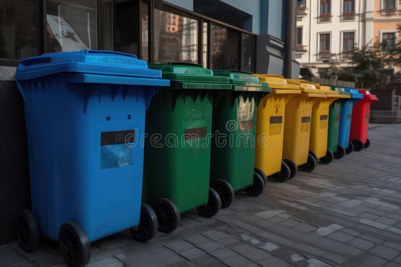 Recycling Bins and Waste Segregation. AI Generated Stock Illustration ...