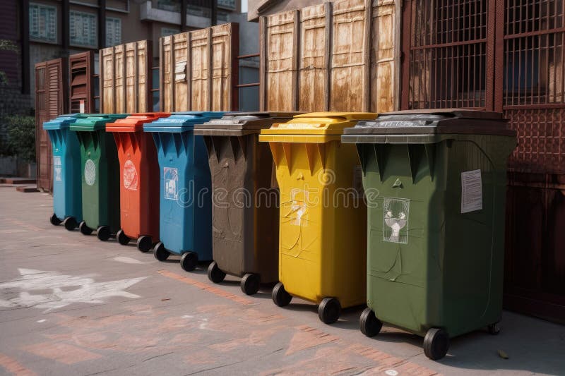 Recycling Bins and Waste Segregation. AI Generated Stock Illustration ...