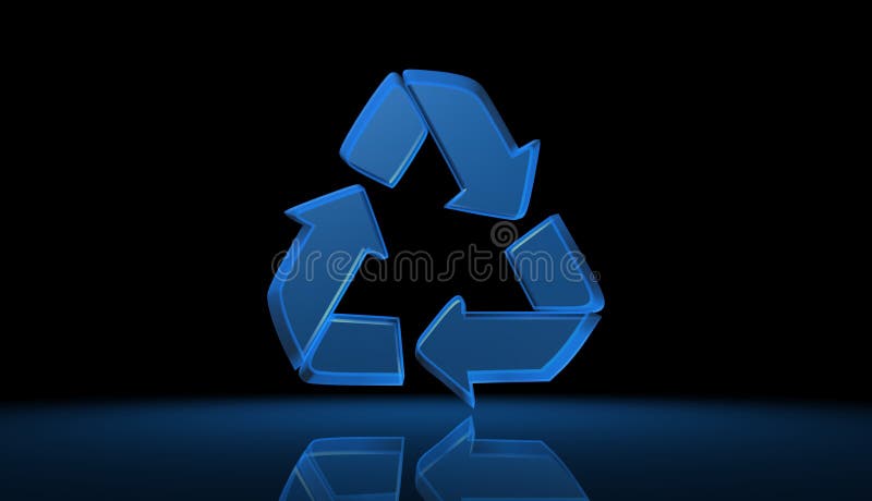 Recycling Blue Sign,illustration Stock Illustration - Illustration of ...